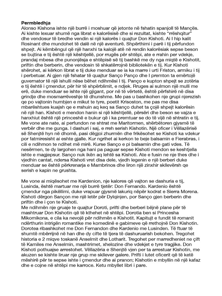 Permbledhja Don Kishoti I Mances | PDF