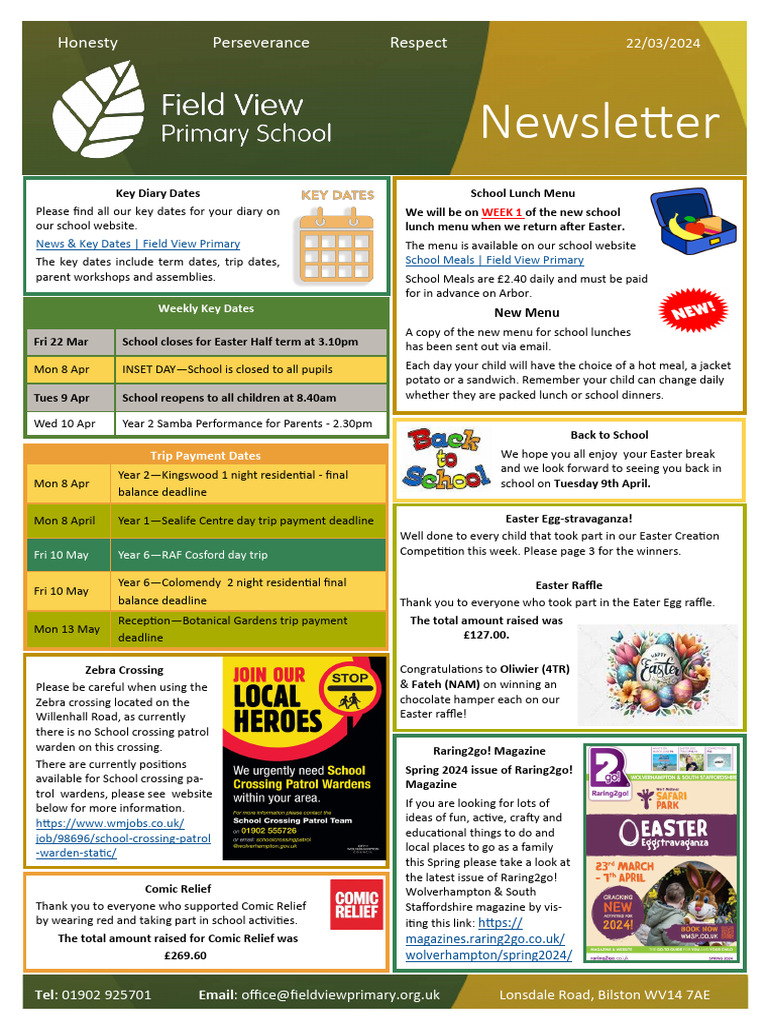 Newsletter 22nd March 2024 | PDF | School Meal | Lunch