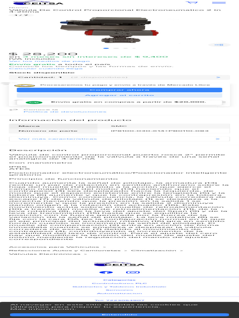 Válvula de Control Proporcional Electroneumatico 2 in 4-20ma | PDF | Ingeniería mecánica