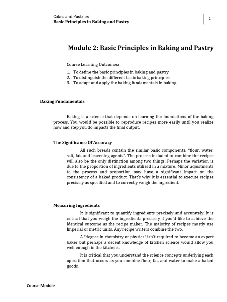 Baking Fundamentals and Principles | PDF | Baking Powder | Sodium ...