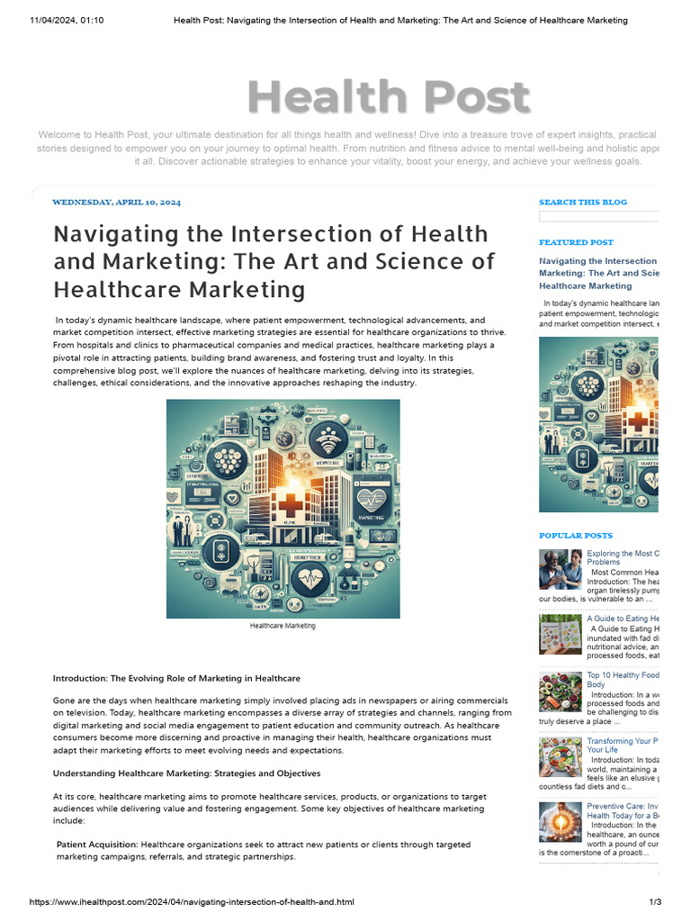 Health Post - Navigating The Intersection of Health and Marketing - The ...