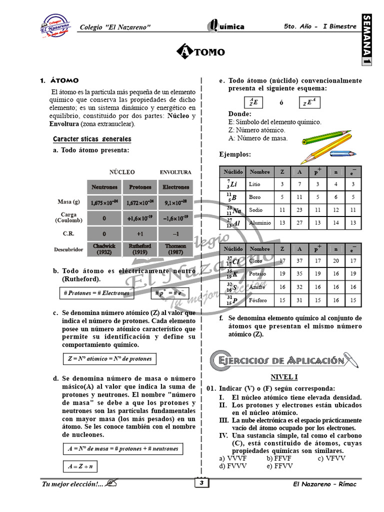 QMC 5to b1 s1-8 Teo Aplic Repa | PDF | Átomos | Isótopo