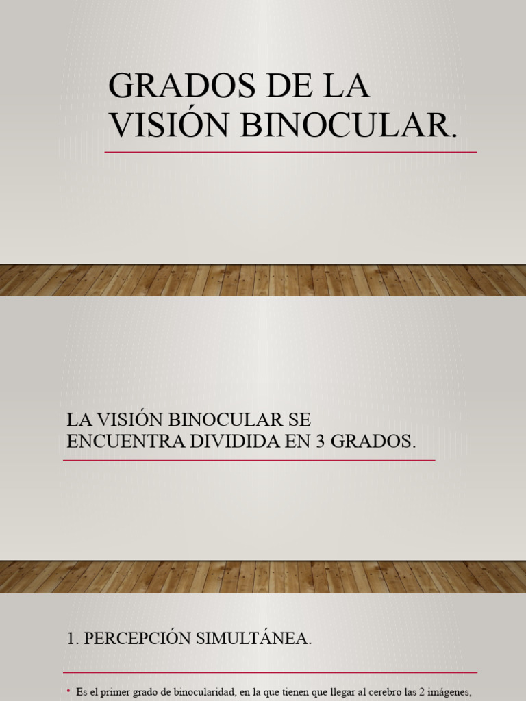 Grados de Visión Binocular y Evaluación | PDF | Visión | Sentidos