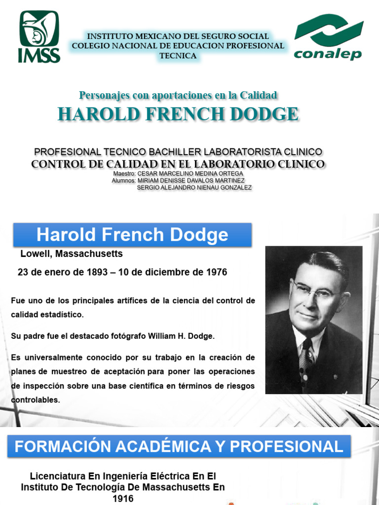 Aportaciones de Harold F. Dodge en Calidad | PDF | Muestreo ...