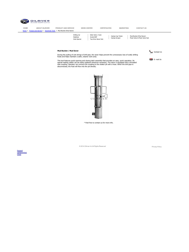 Mud Bucket - Mud Saver - Information | PDF | Equipment | Tools