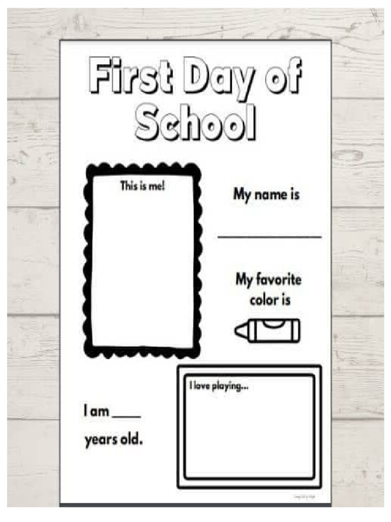 First Day of School Portfolio Cover | PDF