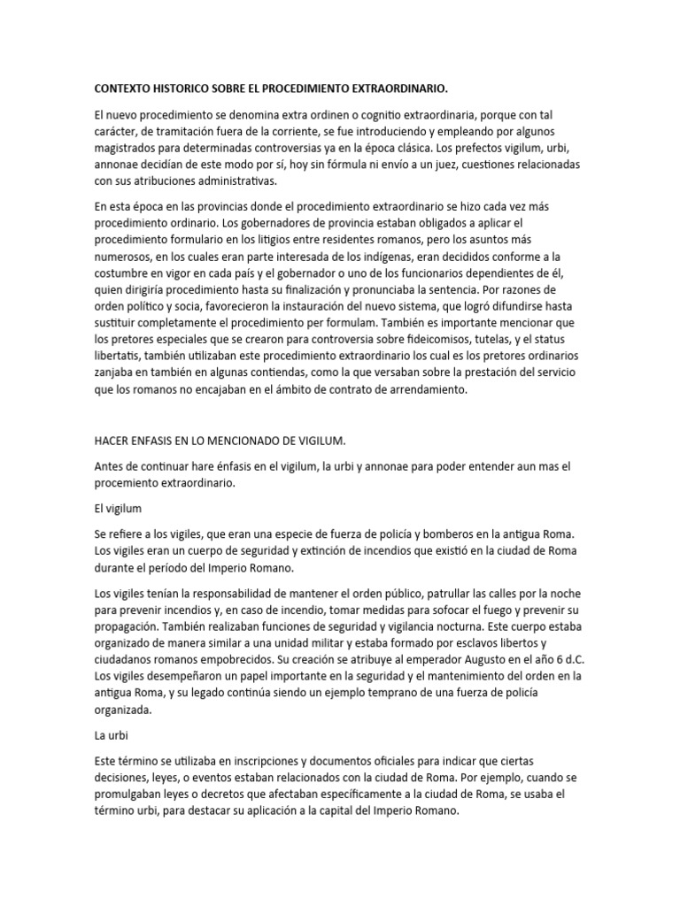 Contexto Historico Sobre El Procedimiento Extraordinario | PDF ...