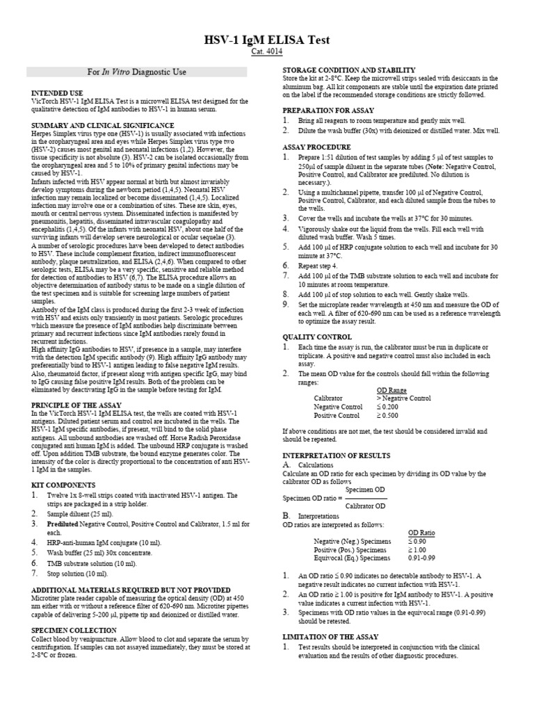Interpreting Negative HSV-2 Test Results | PDF | Elisa | Immunology