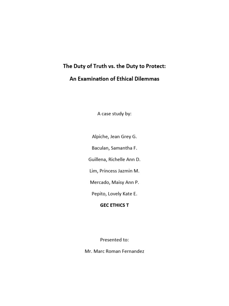 Case Study - Grp6-Duty Ethics | PDF | Social Psychology