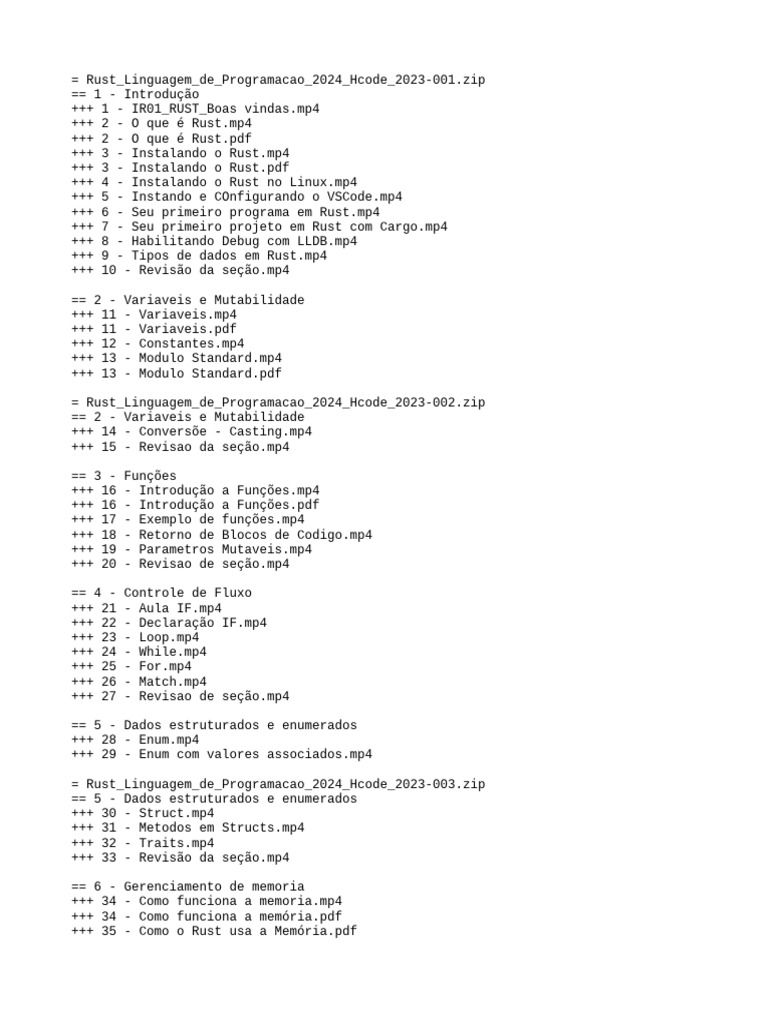 Rust Linguagem de Programacao 2024 Hcode 2023 | PDF | Engenharia de ... Rust Linguagem de Programacao 2024 Hcode 2023 | PDF | Engenharia de ...
