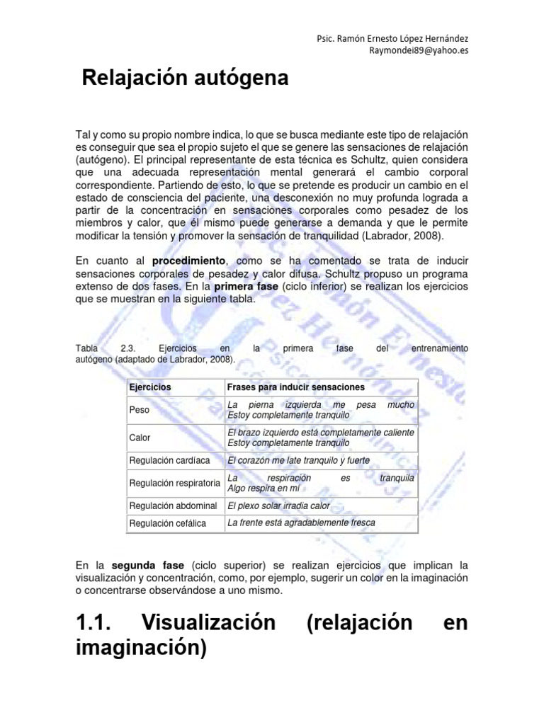 Relajacion Autogena | PDF