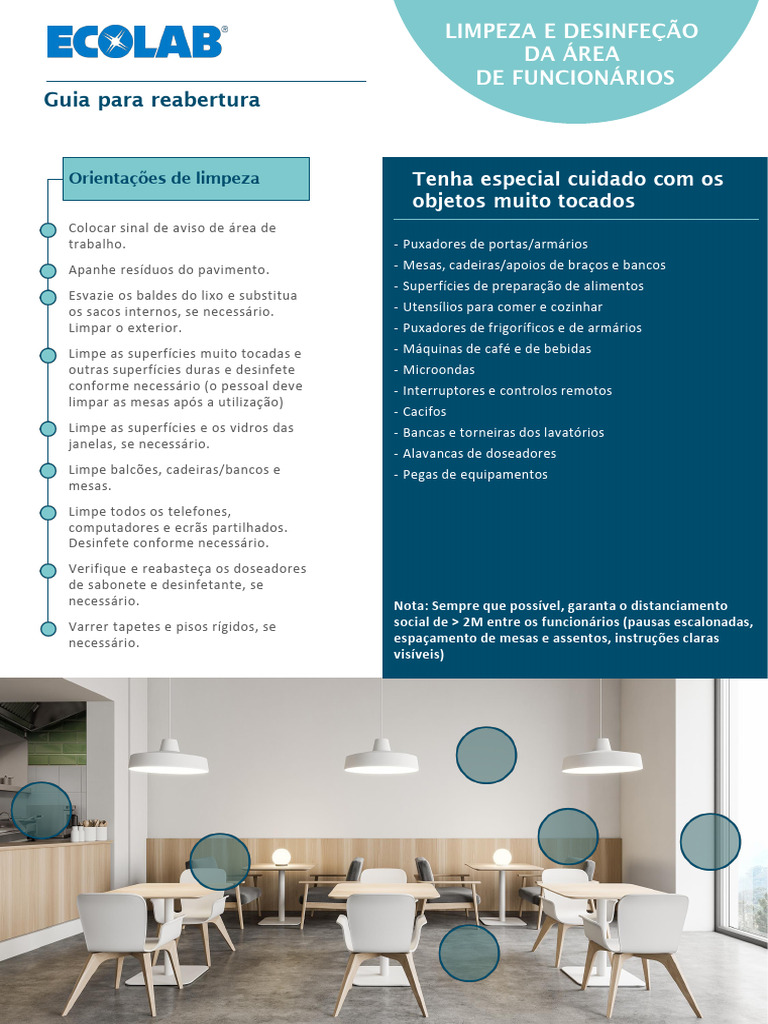 Ecolab COVID-19 Re-Opening StaffAreas Checklist PT EU | PDF | Casa e Jardim