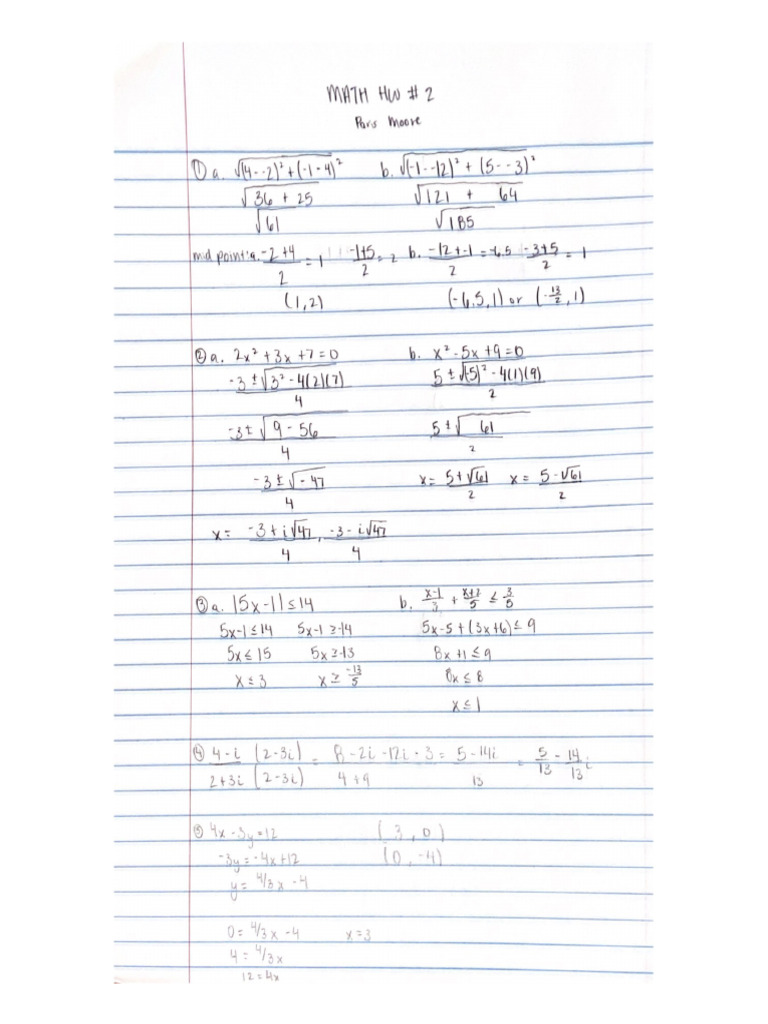 Math HW #2 Calc 1 | PDF