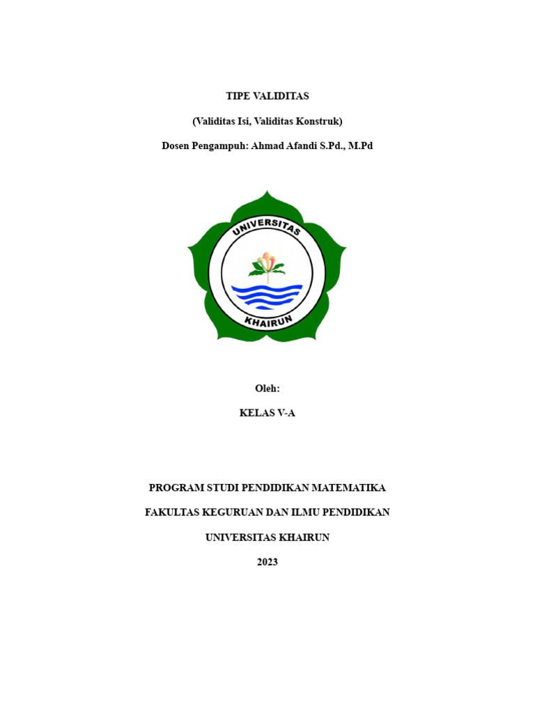 Validitas Isi dan Konstruk dalam Pengujian | PDF | Metode & Bahan Ajar