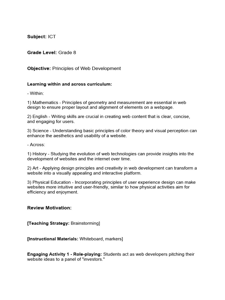 DLP Comscie q4 Week 1 | PDF | Web Development | Web Design