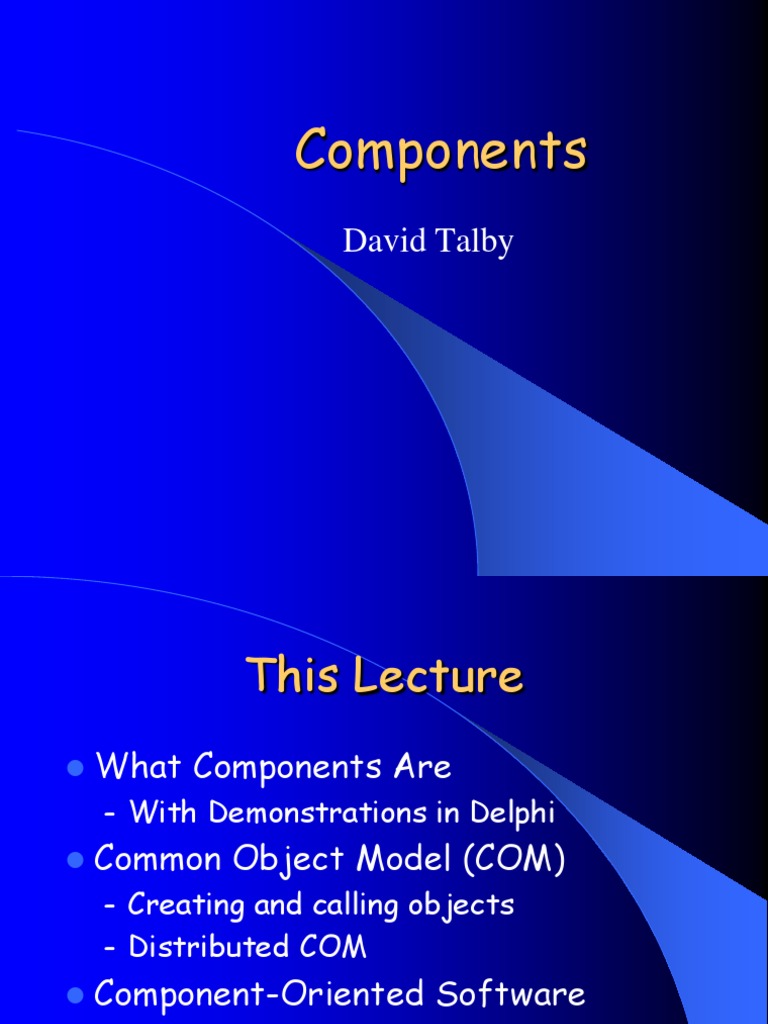 OOD Components | PDF | Component Object Model | Component Based Software Engineering