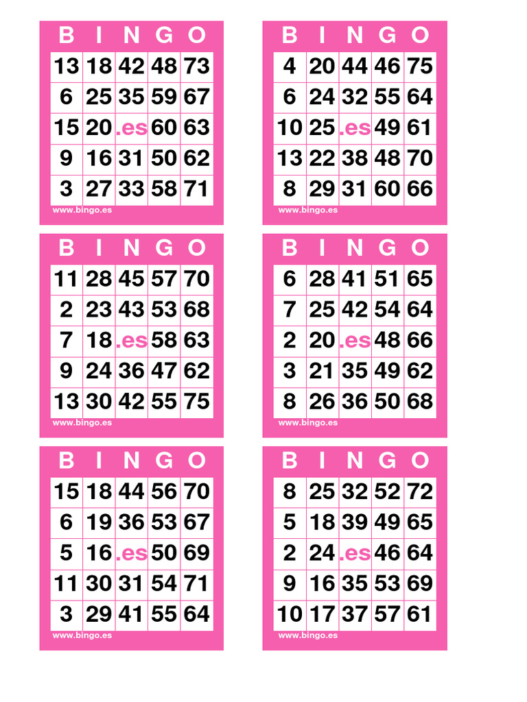 Líneas de Bingo para Imprimir | PDF