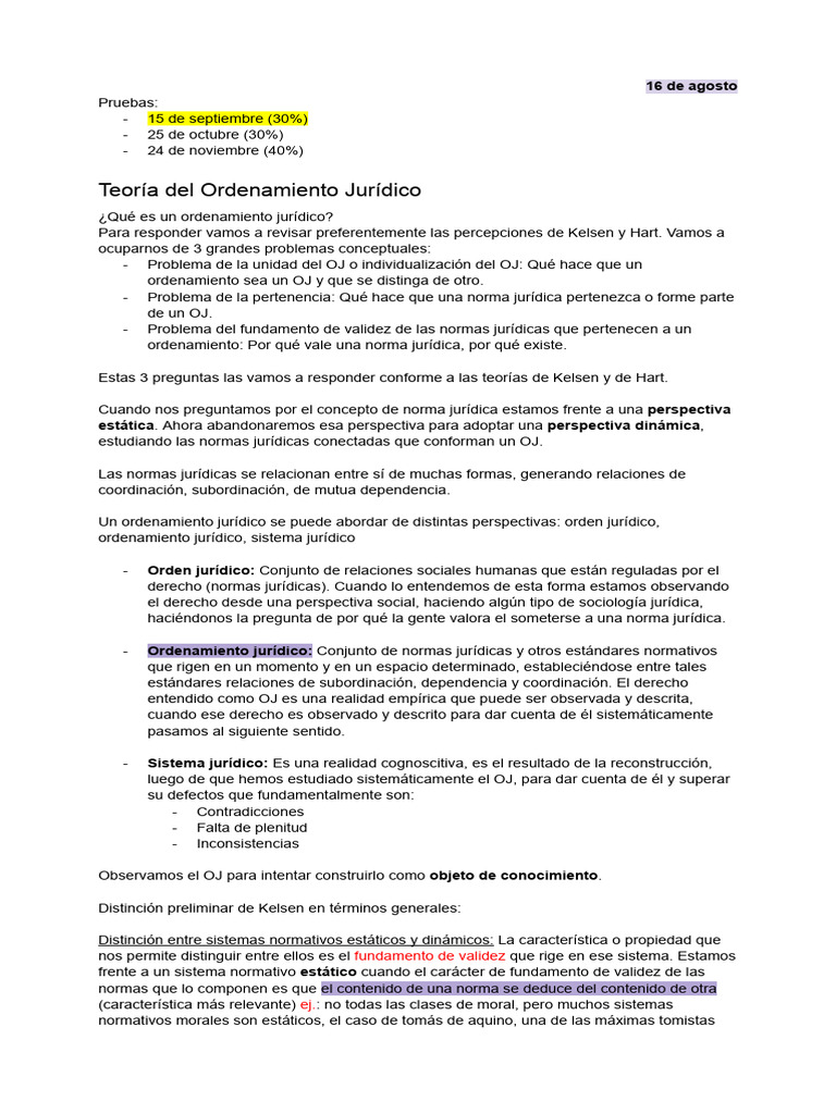 Teoría del Ordenamiento Jurídico: Kelsen y Hart | PDF | Immanuel Kant ...