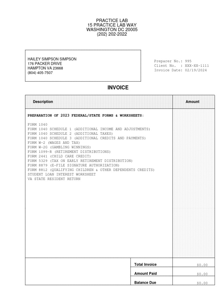 Hailey Simpson Tax Return Scenario 9 | PDF | Irs Tax Forms | Internal ...