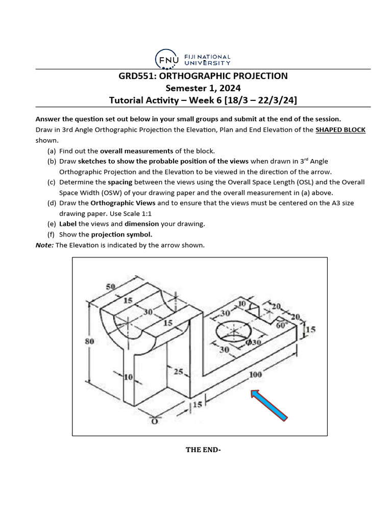 Week 6 Tutorial Activity - Orthographic Projection | PDF | Teaching ...