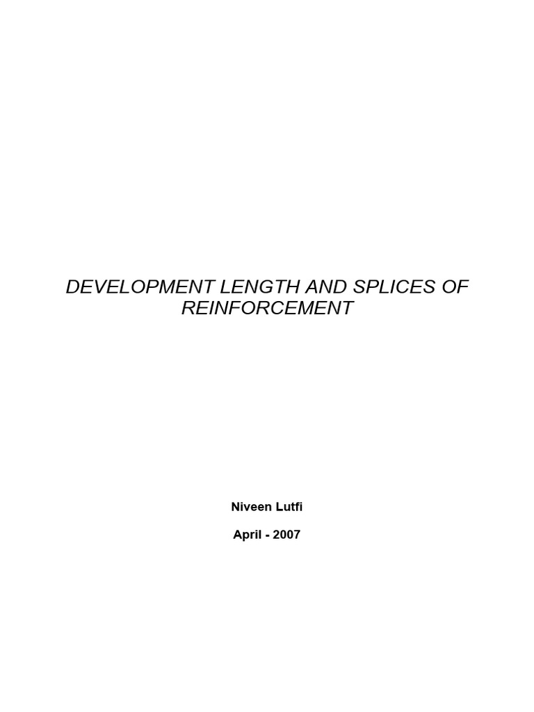 Development Length & Splices of Reinforcement | PDF | Strength Of Materials | Stress (Mechanics)