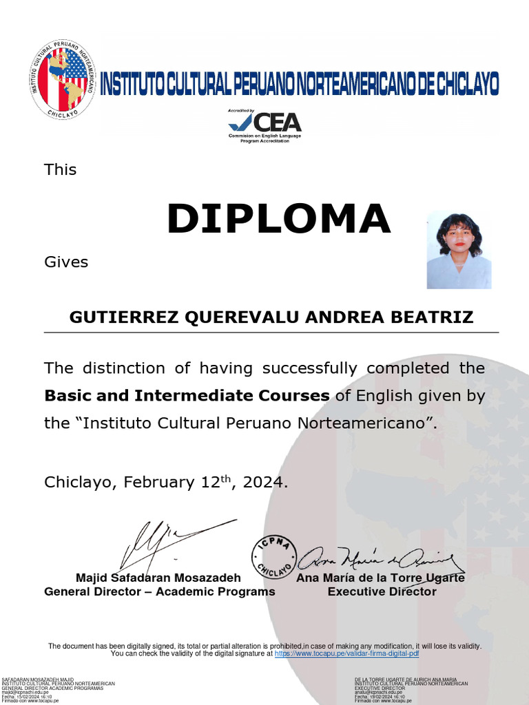 English Course Completion Diploma | PDF