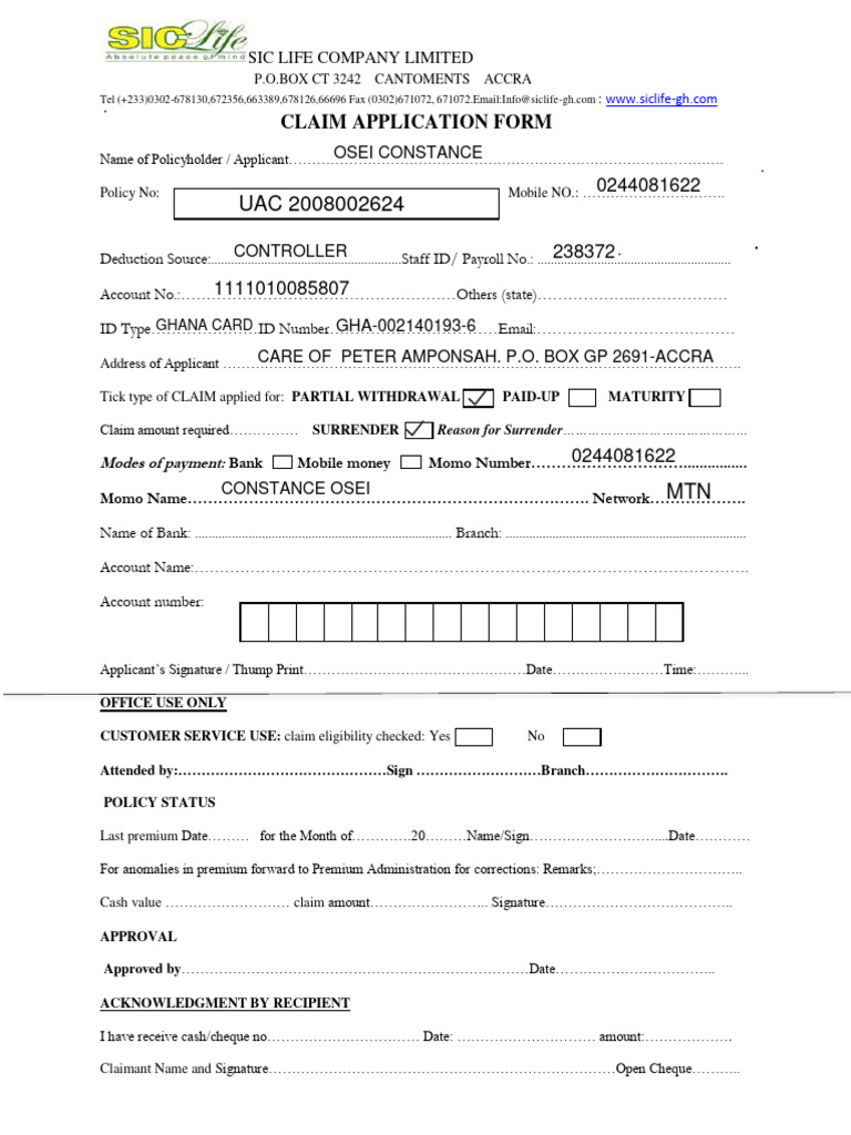 Claim-Application-Form-E-payout | PDF | Cheque | Money