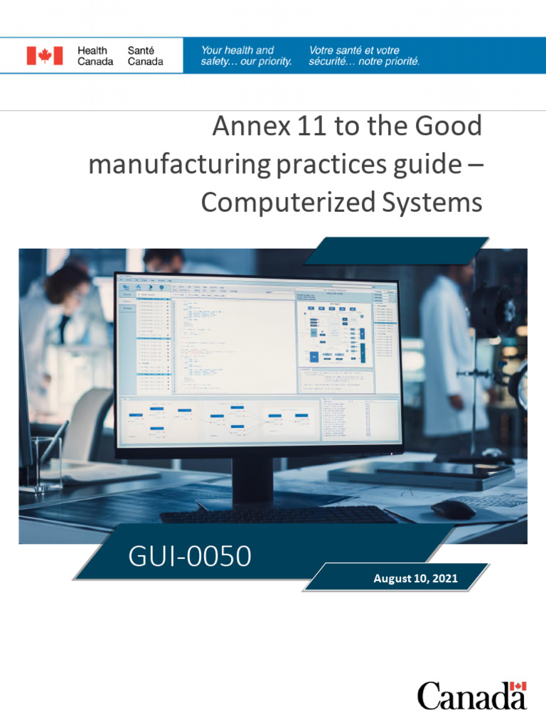 Annex 11 To The Good Manufacturing Practices Guide Computerized Systems ...