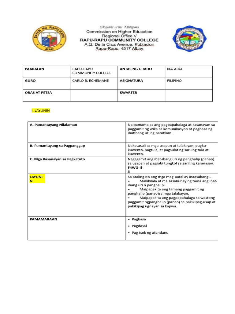 Panghalip Panao Fil Edited | PDF