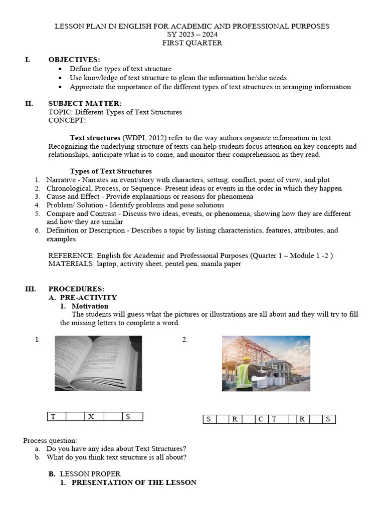 Lesson Plan | PDF | Information | Reading Comprehension