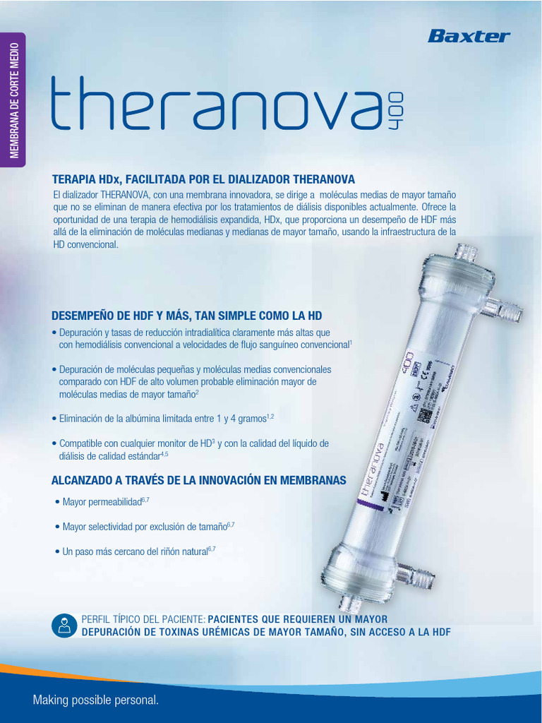 Filtro Theranova 400 | PDF | Hemodiálisis | Medicina CLINICA