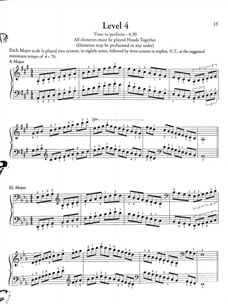 CM Piano Level 4 Scales PDF | PDF