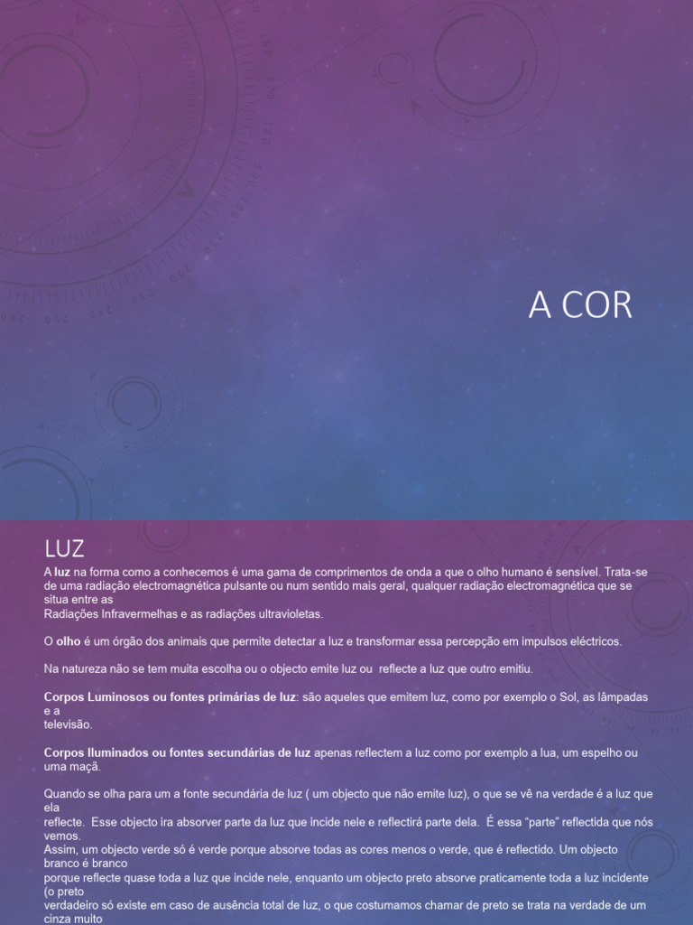 Guia Completo sobre Luz e Cor | PDF | Cor | Luz