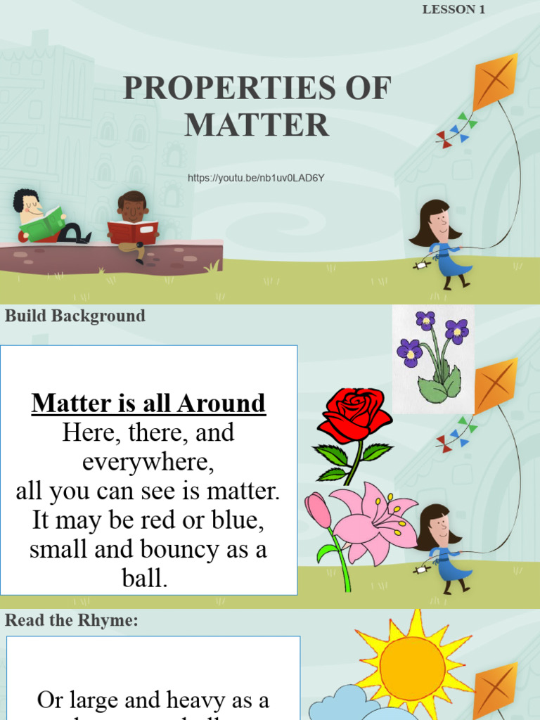 LESSON 1 - Properties of Matter | PDF | Language Arts & Discipline ...