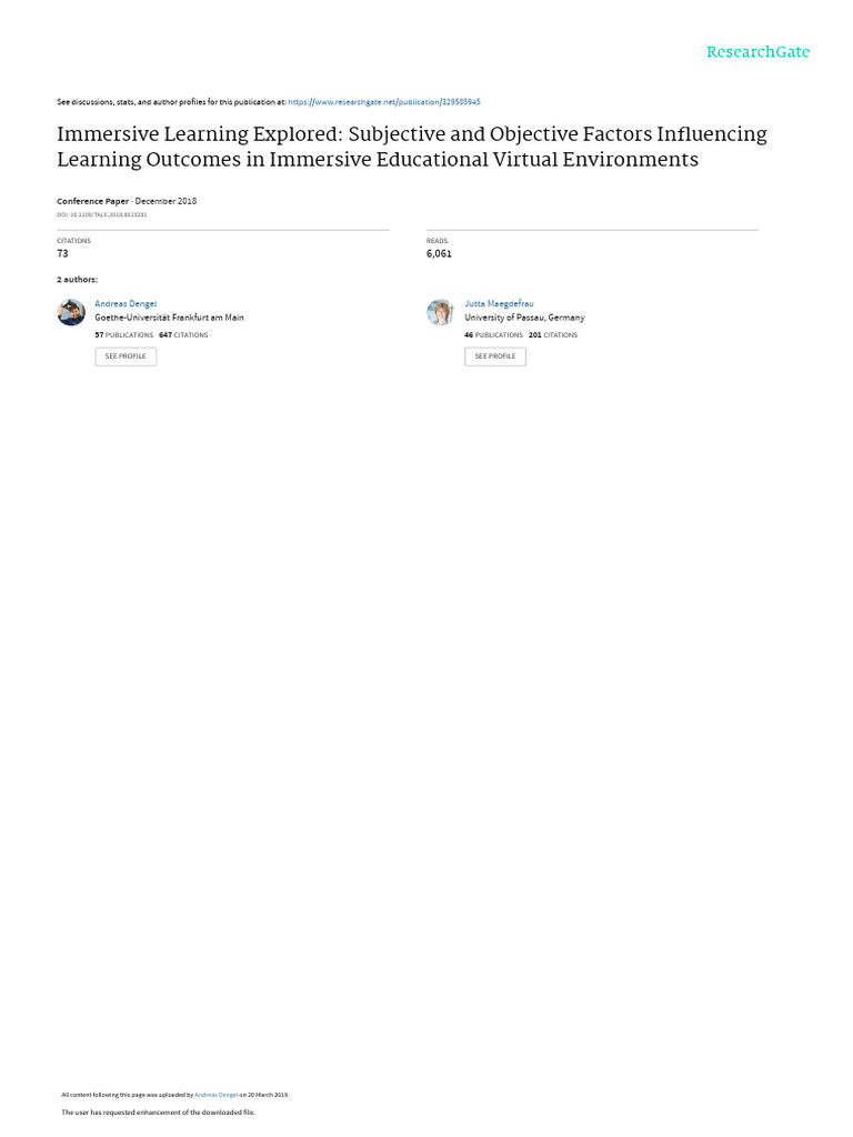 Immersive Learning Explored | PDF | Motivation | Motivational