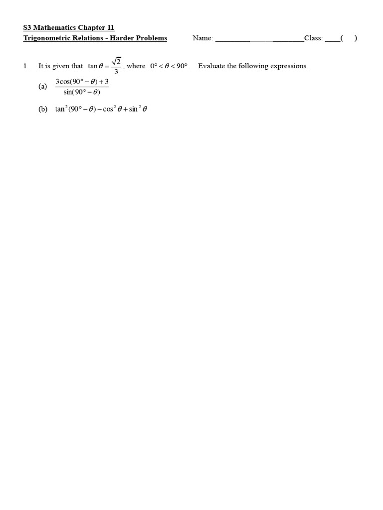 S3 Chapter 11 Harder Problems | PDF