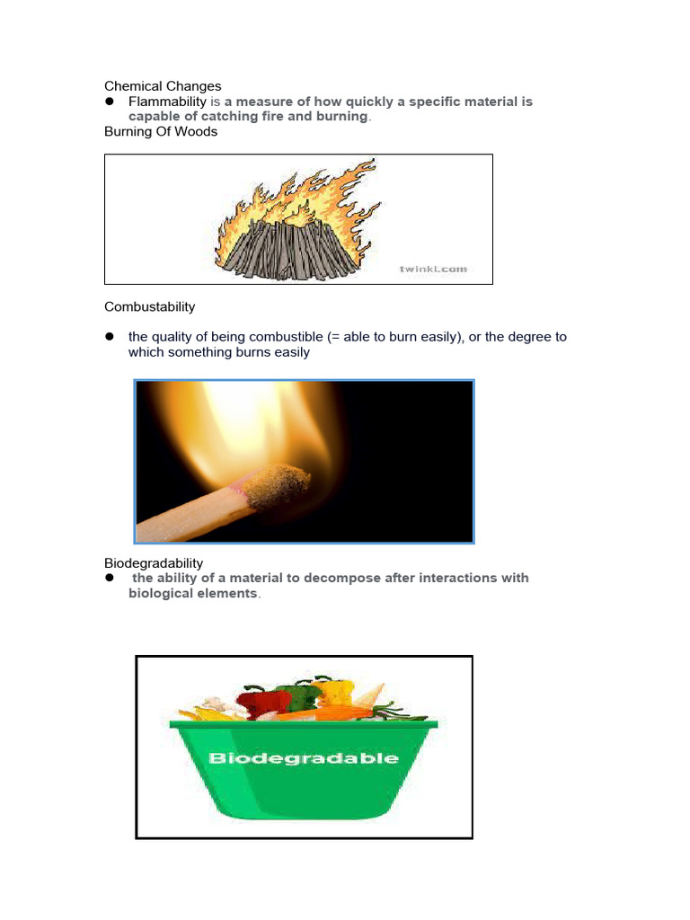 Understanding Chemical Changes in Materials | PDF | Science & Mathematics