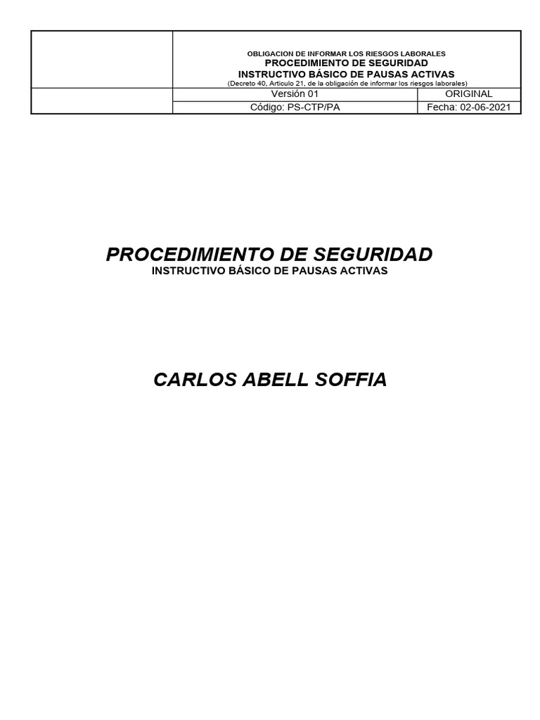 Pausas Activas: Prevención de Riesgos Laborales | PDF | Mano | Hombro