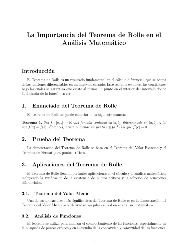 Teorema de Rolle | PDF