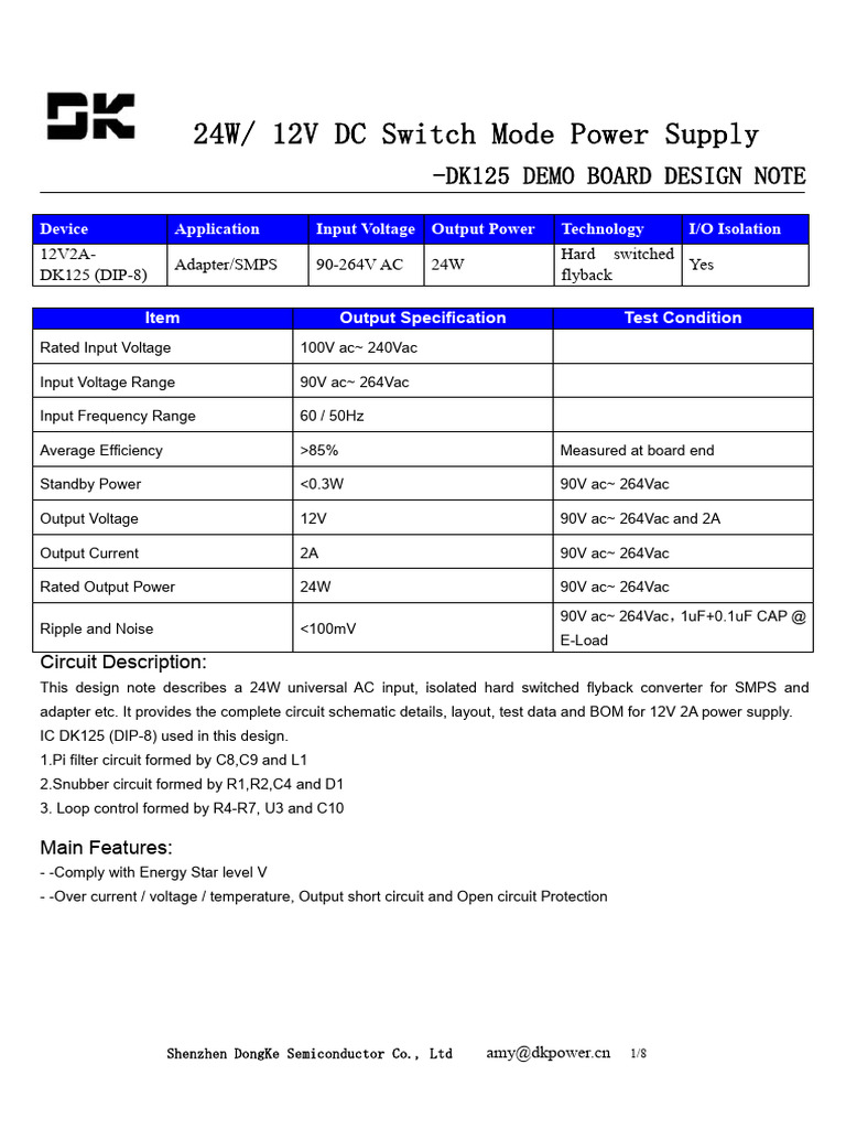 DK125 Demo Data-12v2a Ce | PDF | Electric Power | Electrical Components