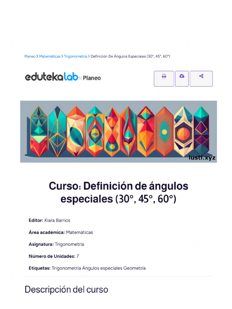Definición de Ángulos Especiales (30°, 45°, 60°) | PDF
