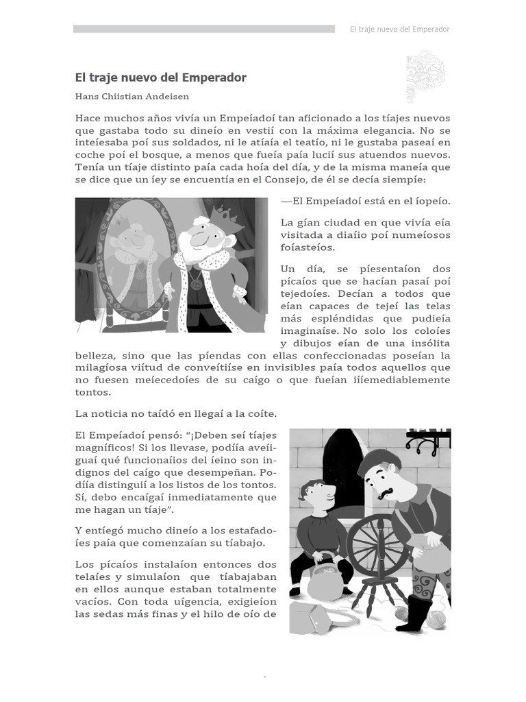 El Traje Nuevo Del Emperador CUENTO | PDF