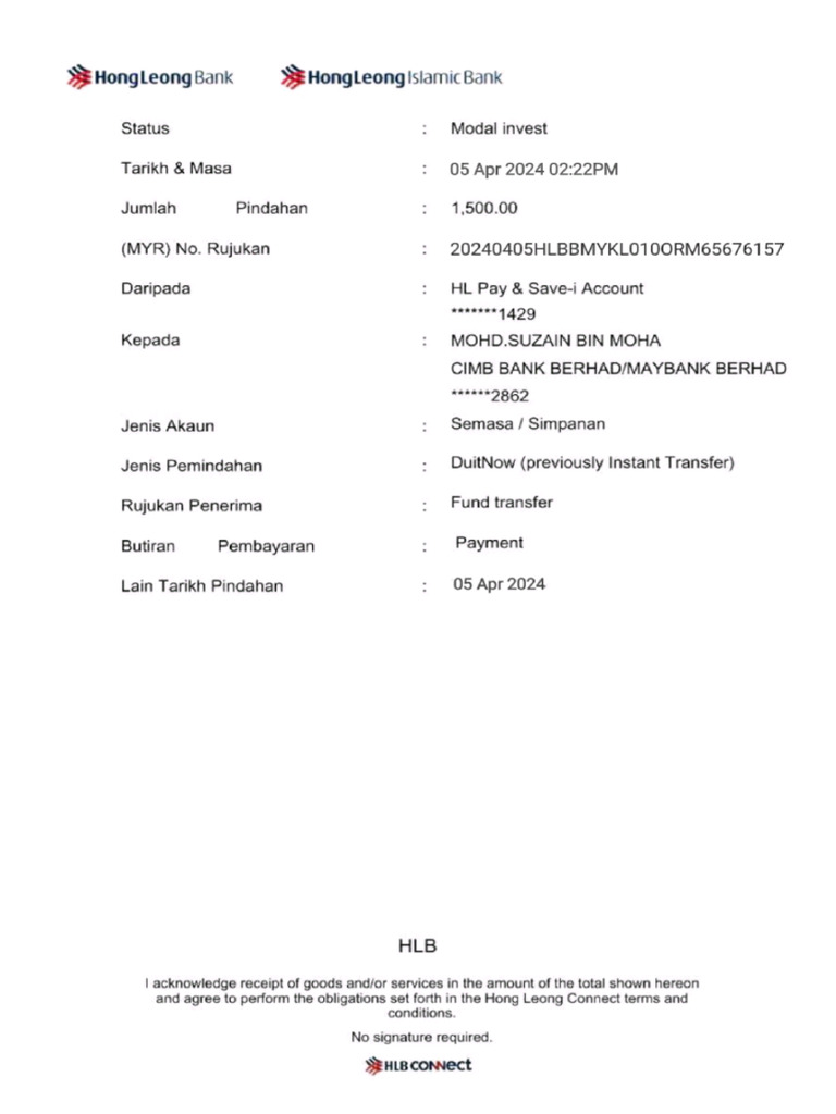 HLB Receipt 789054 | PDF