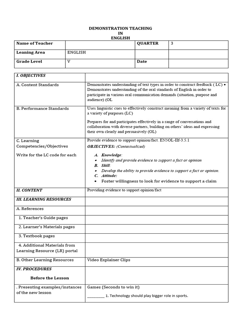 DLP Cot - 3 | PDF | Learning | Teachers
