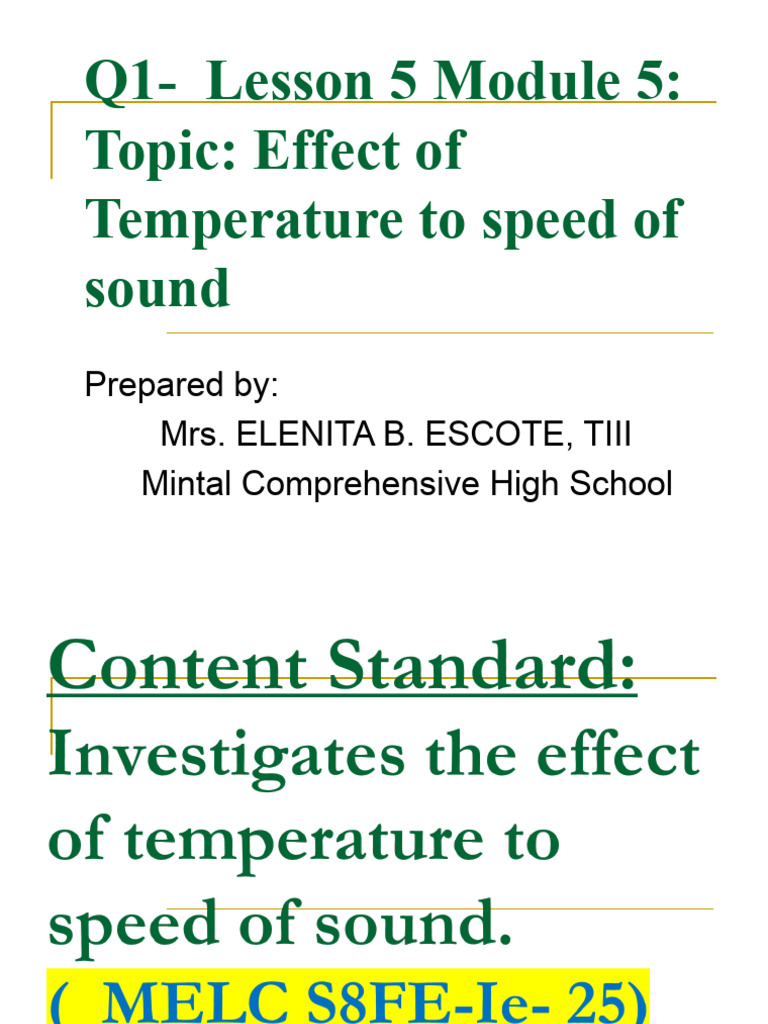 Speed of Sound Presentation | PDF | Waves | Sound
