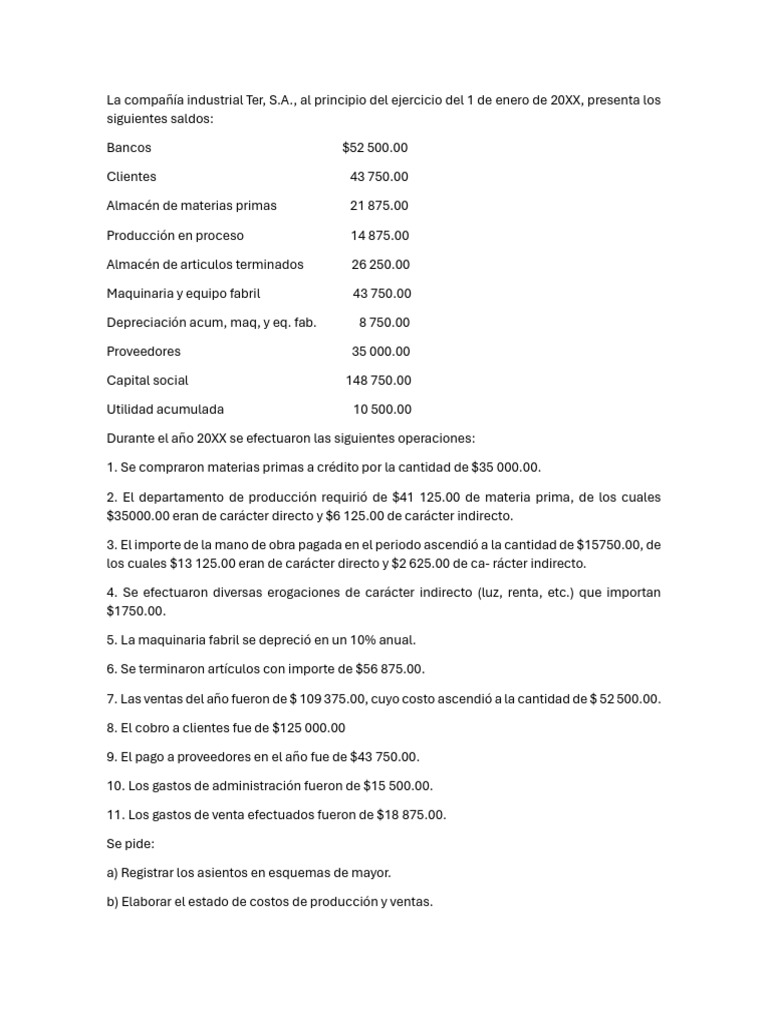 Análisis Financiero de Ter, S.A. 20XX | PDF