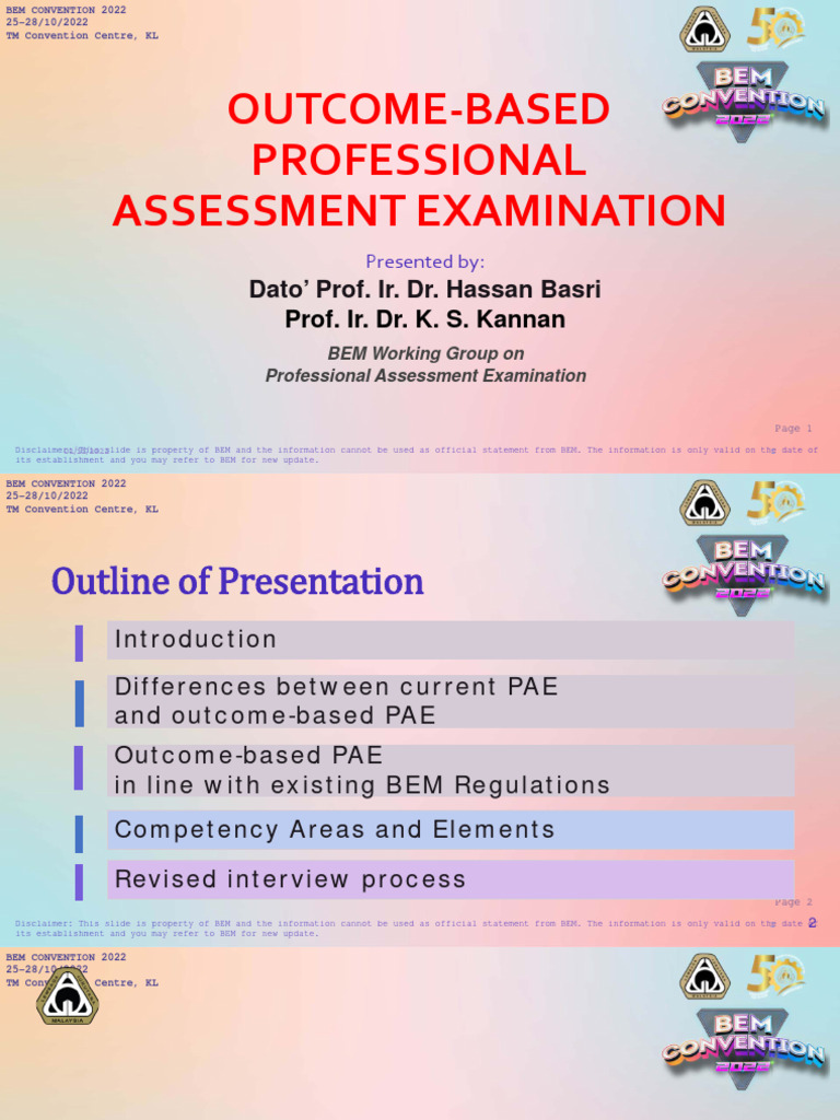The New Outcome-Based Professional Assessment Examination (PAE) | PDF ...