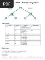 10.4.3 Packet Tracer - Basic Device Configuration | PDF | I Pv6 | Router (Computing)