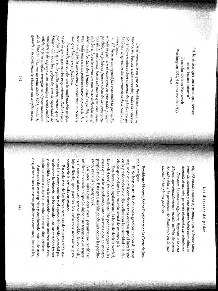 FDR, Depression Speech, 1933 | PDF