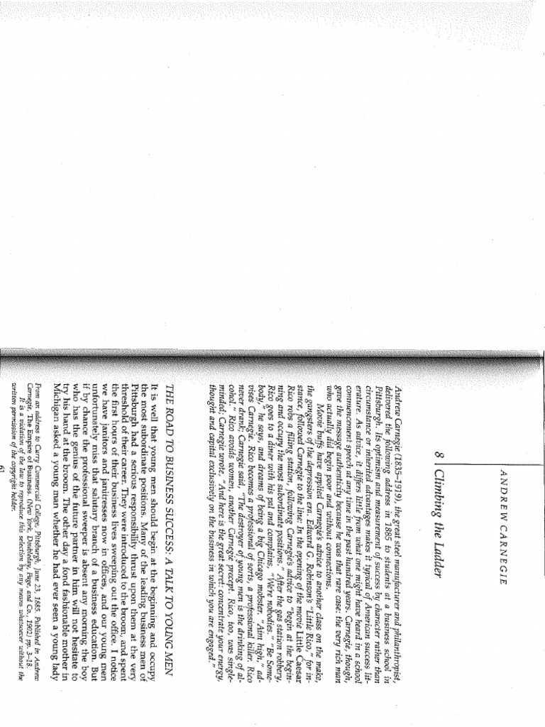 Carnegie, Climbing The Ladder (1885) | PDF